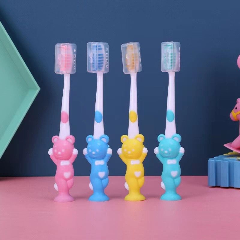 Ea Children's Toothbrush 1set 4pcs Extra Soft Tavel Toothbrush Double ...