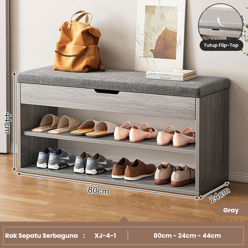 Aesthetic Minimalist Sofa Seat 2 Layer Cupboard Shoe Rack | Shopee Malaysia