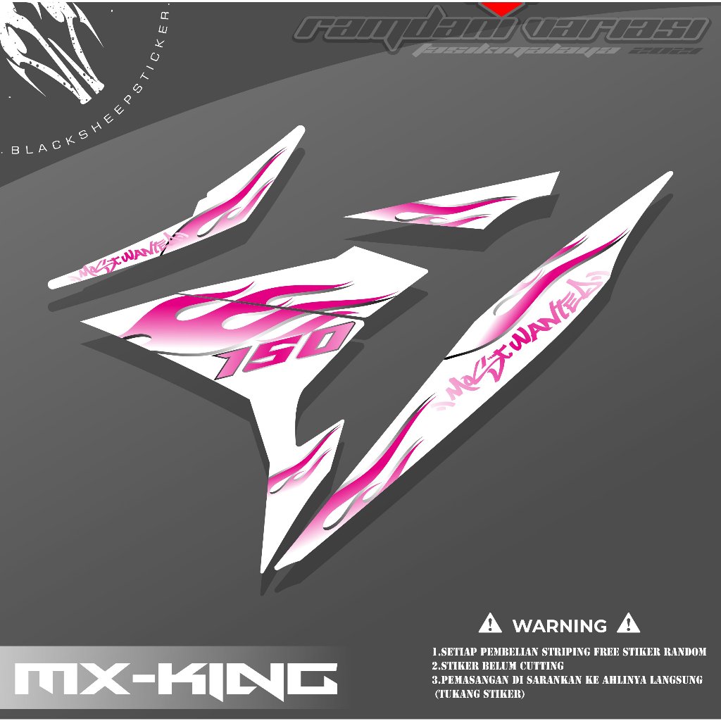 Mx-king STRIPING MX-KING 150 Sticker MX-KING STRIPING MX-KING Fire ...