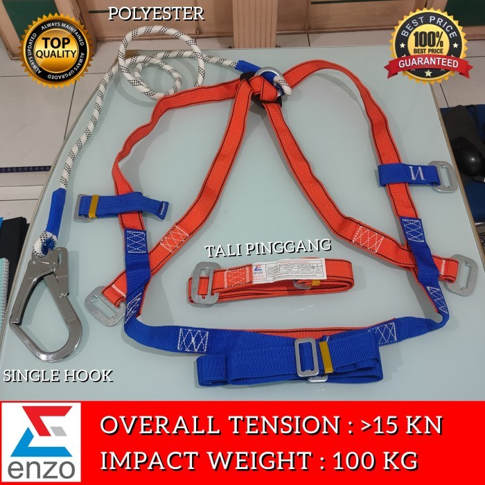 Safety Belt Full Body Harness Seat Belt Single Big Hook + chest strap ...