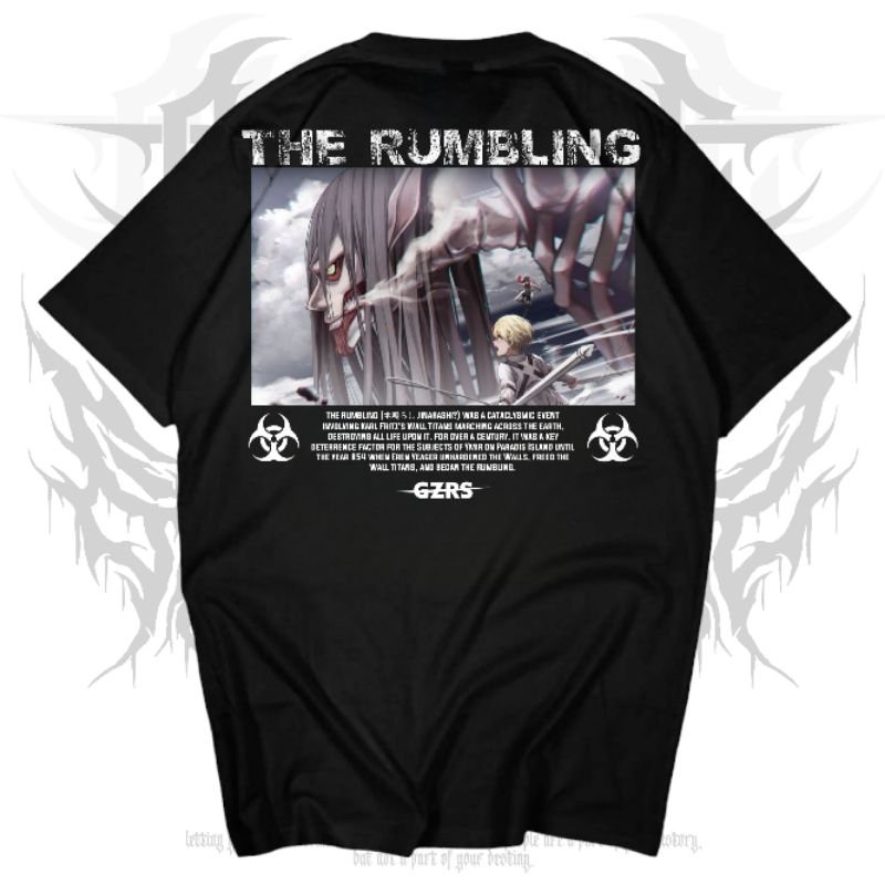 Gzrs T-shirt The Rumbling AOT Eren V2 - Black | Shopee Malaysia