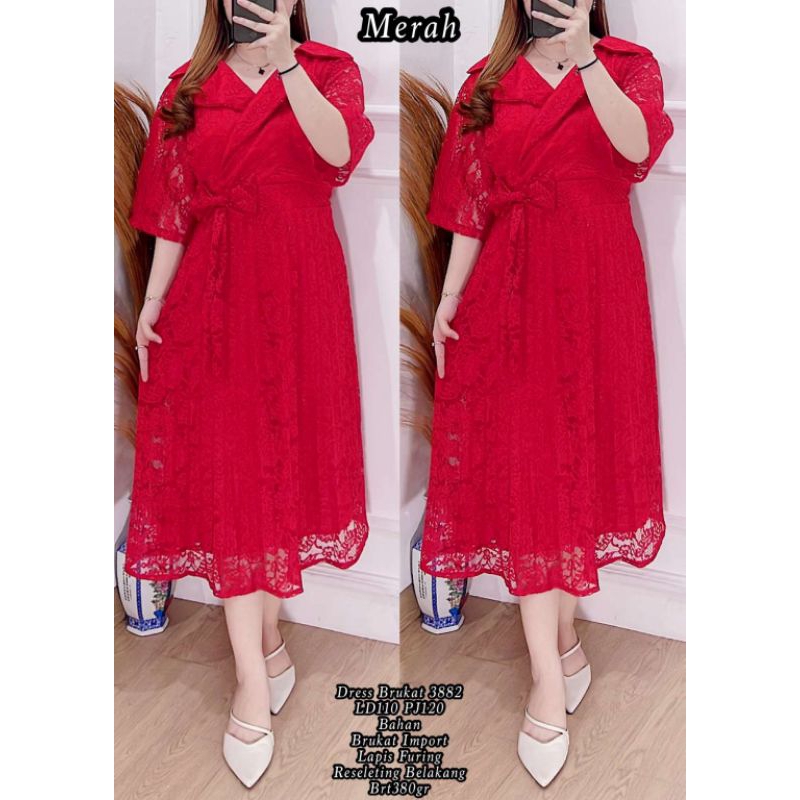 MERAH Chinese New Year Christmas Red DRESS Party Invitation DRESS CYR ...