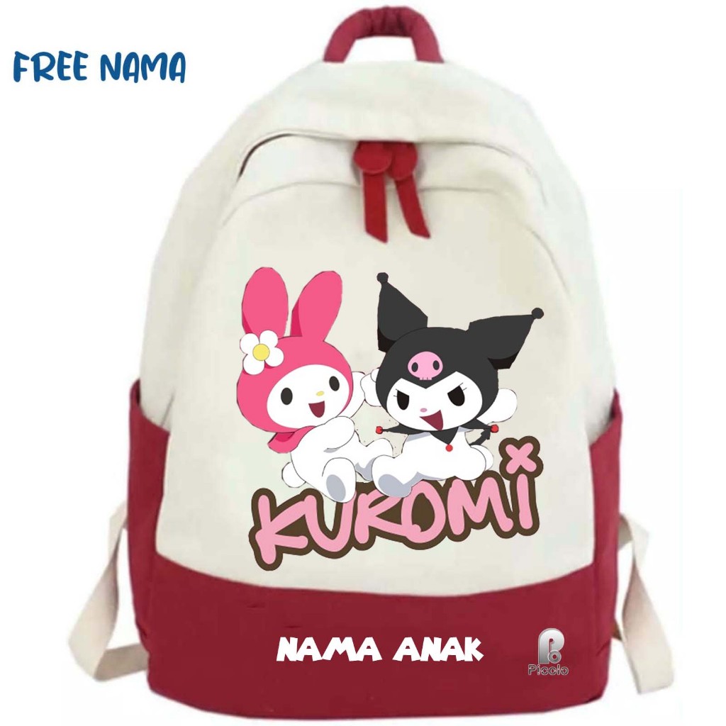 Kuromi Cartoon School BACKPACK BACKPACK BY SANRIO (FREE Name) | Shopee ...