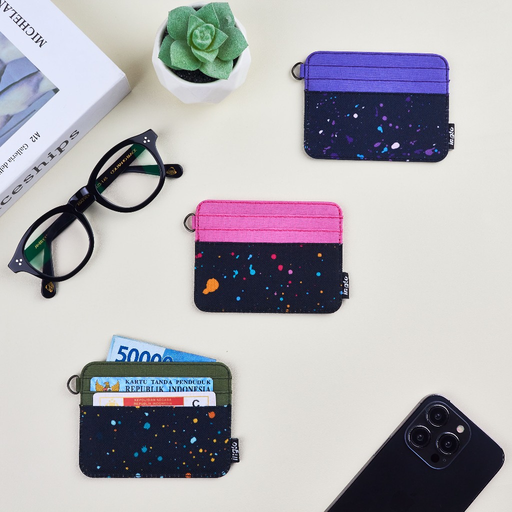 Card Wallet Men Women Card Wallet Slim Wallet Card Holder Splatter ...