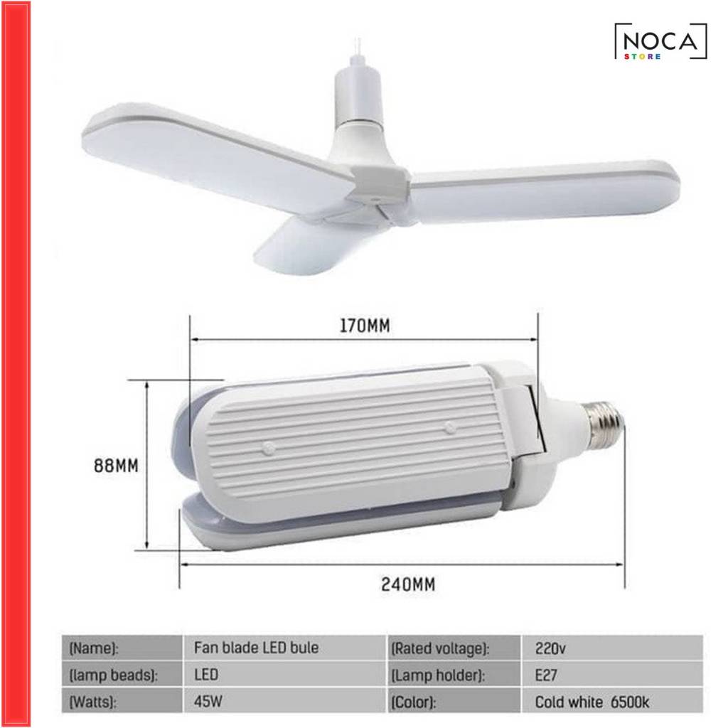 CAHAYA Fan Shaped LED Bulb 3 Super Bright Light Blades - Fan Blade Bulb ...