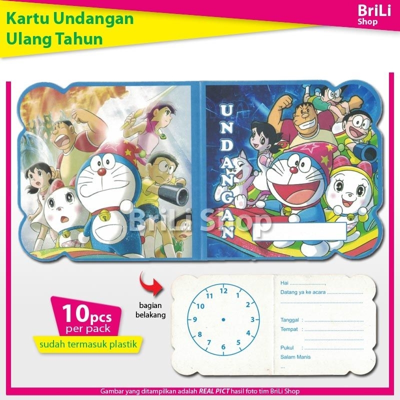Doraemon Children's Birthday Invitation Card Doremon Birthday Party ...