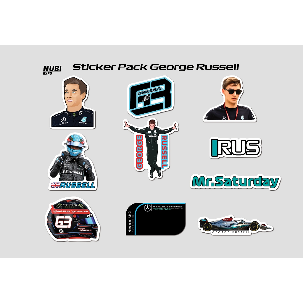 George RUSSELL STICKER PACK | Russell F1 Sticker Pack | Laptop Sticker ...