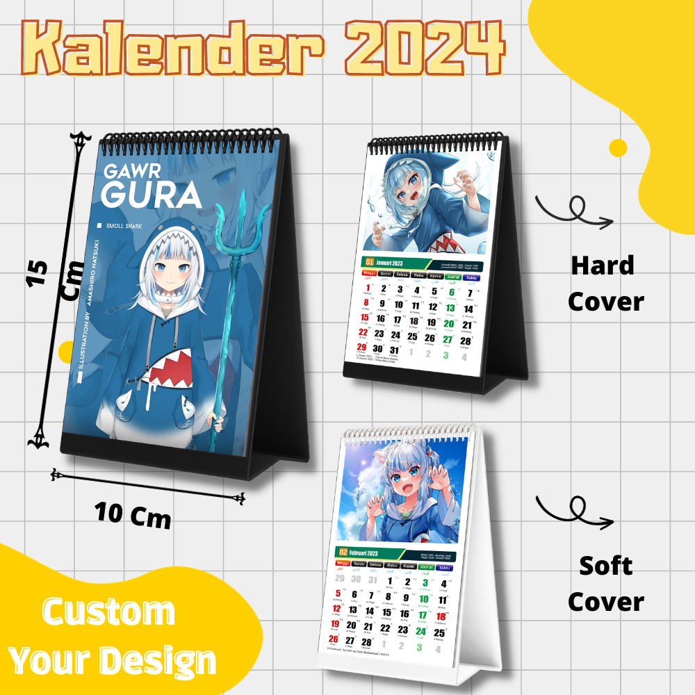Calendar/desk Calendar 2024 Anime Vtuber Hololive Gawr Gura/Accept ...