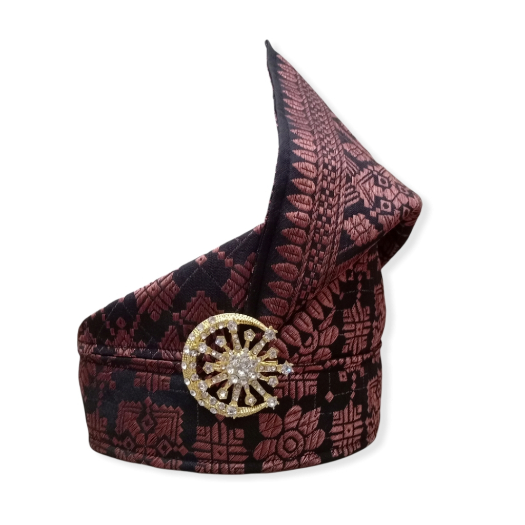 MALAY TANJAK FULL SONGKET NATURAL CROWN TIE RIAU MALAY BUDAK | Shopee ...