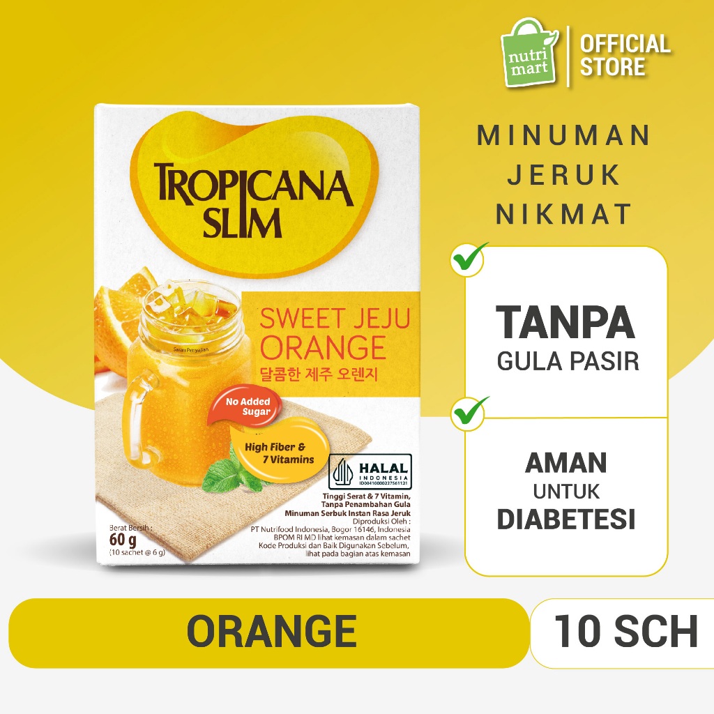 Tropicana Slim Sweet Jeju Orange (Sugar Free) 10 Sachets - Orange Drink ...