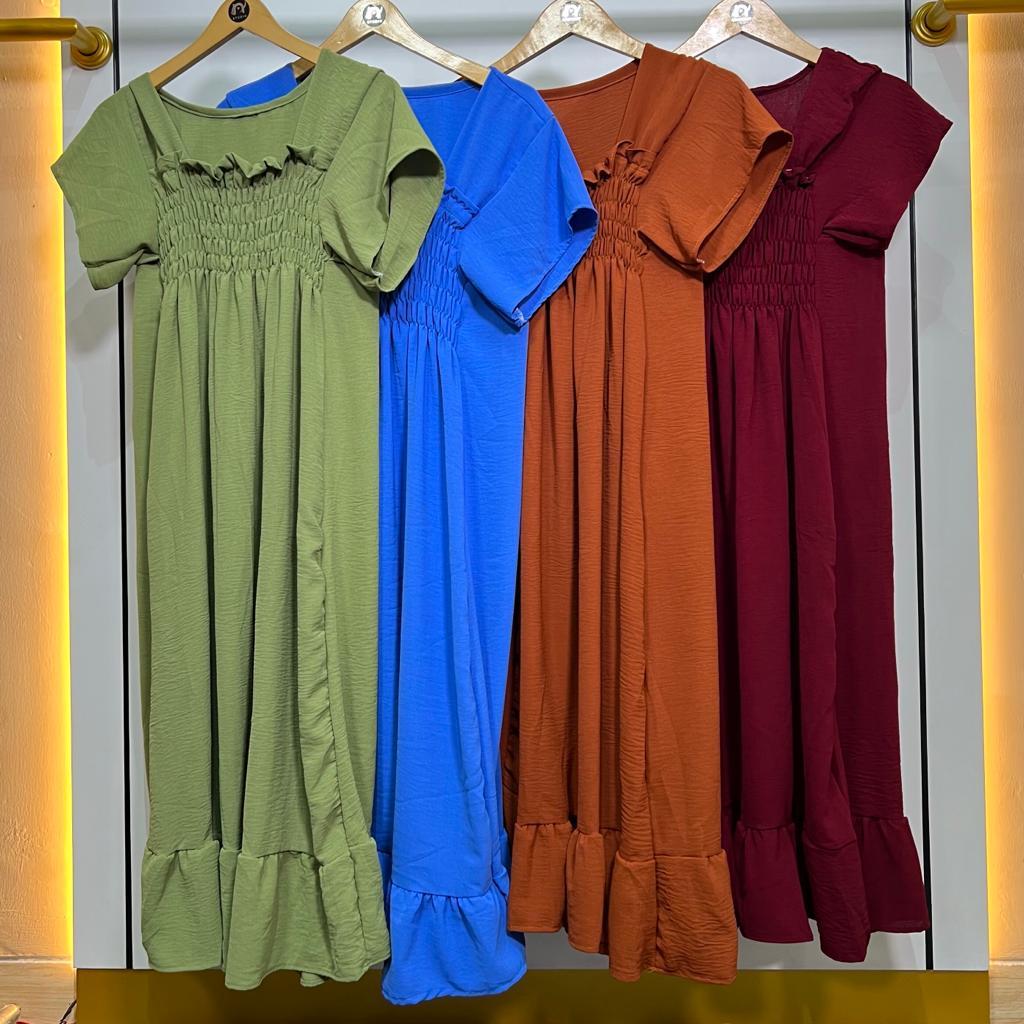 Fuji Negligee HOME DRESS CRINKLE AIRFLOW DRESS With JUMBO Ruffle Chest ...