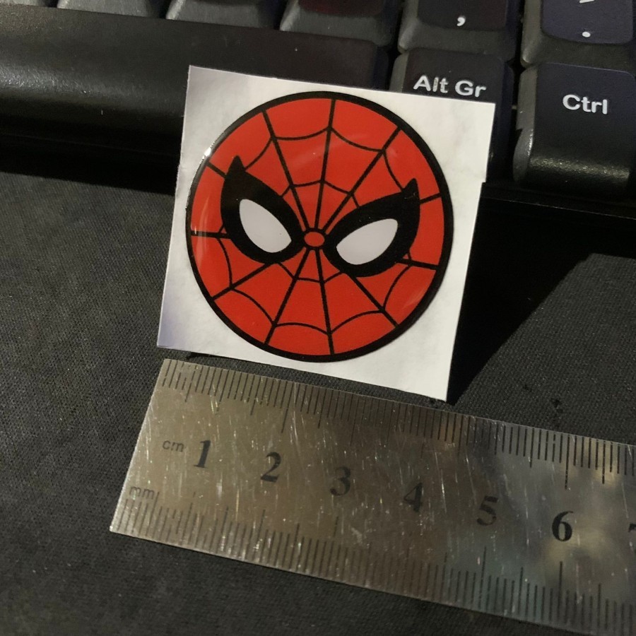Round Spiderman Resin Embossed Sticker Lycal 3D Small Logo Sticker Unit ...