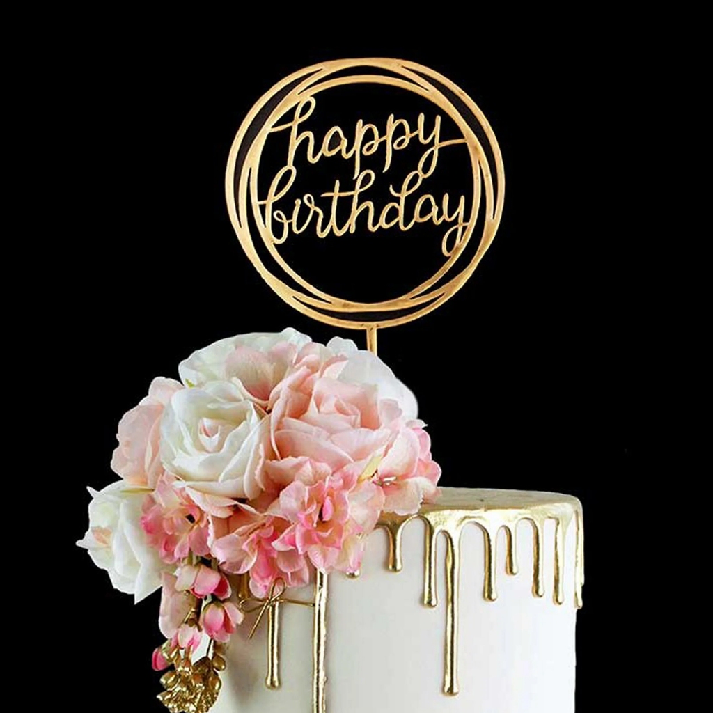 VHD Happy BIRTHDAY Cake Picks - BIRTHDAY TOPPER ACRYLIC - ACRYLIC ...