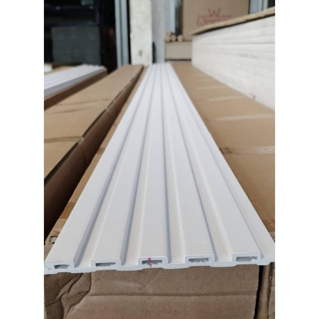 MINIMAL PUTIH Grid - WPC GRID / WALL PANEL SOLID WHITE 24 MM Minimum 14 ...