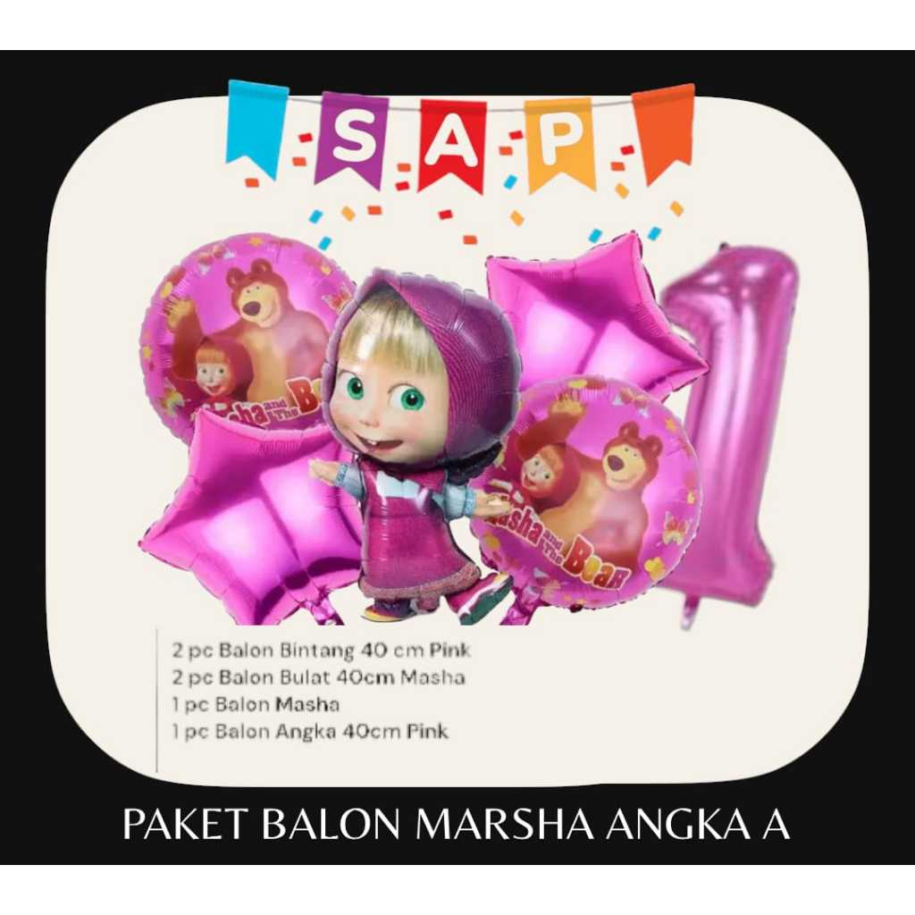Masha And The Bear Balloon Package Number A/Masha And The Bear Birthday ...