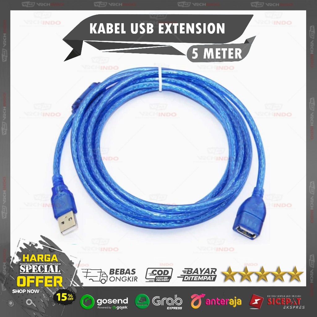 500cm / 5M / 5 Meter USB Extender Cable / High Quality USB Male to ...