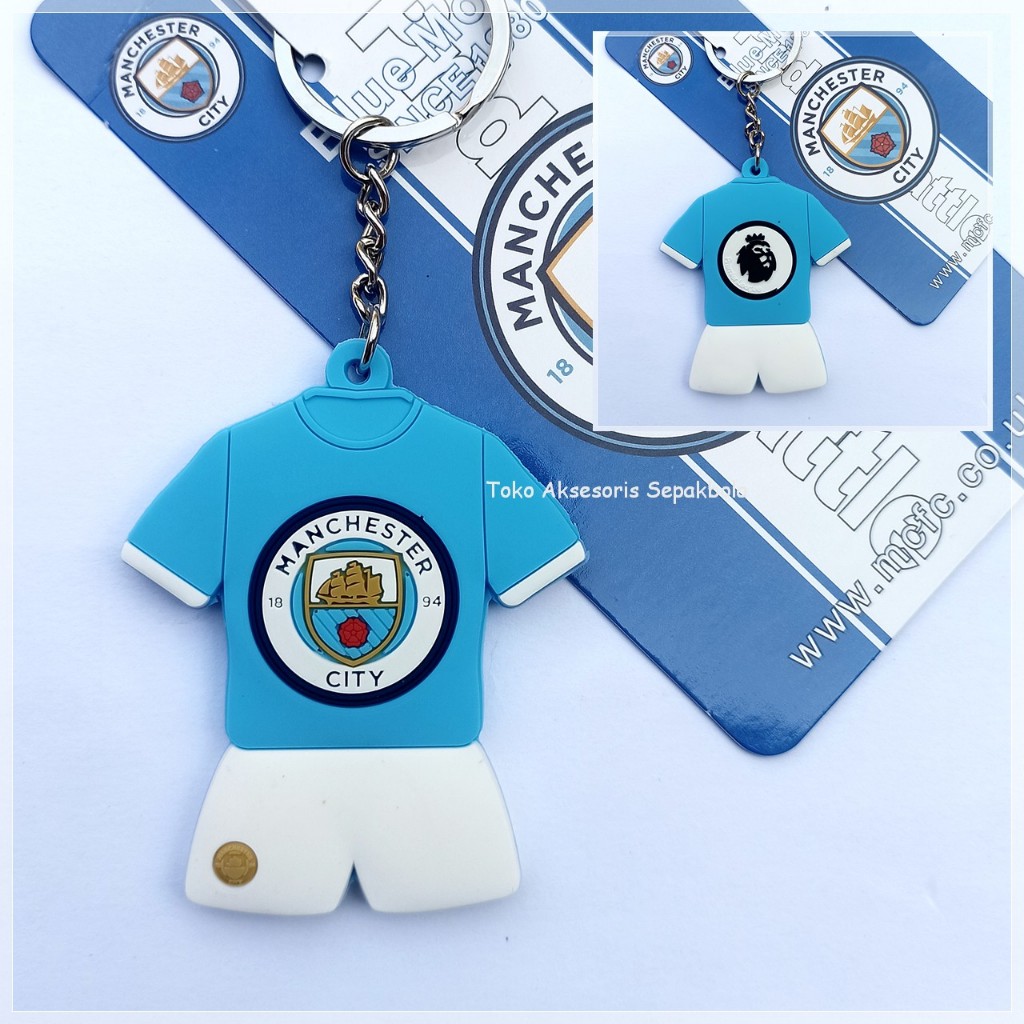GANTUNGAN Manchester City Club Logo Football Player Jersey Keychain ...