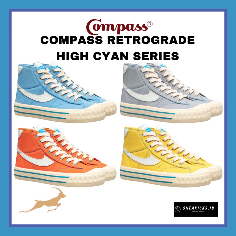 [ORIGINAL] Compass RETROGRADE HIGH CYAN LIMITED EDITION Shoes | Shopee ...