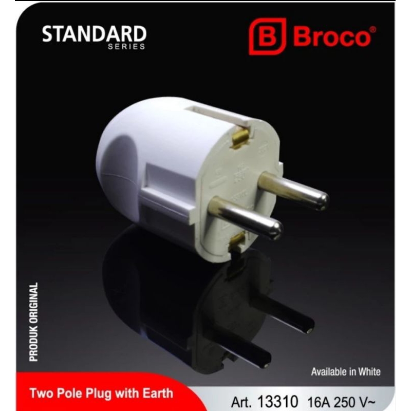PUTIH Broco EARTH PLUG / 2P WHITE 13310 (1331055) Broco ROUND PLUG PLUG ...