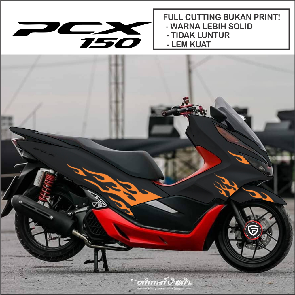 Full BODY FIRE STICKER PCX 150/ CUTTING STICKER PCX 150/STICKER HONDA ...