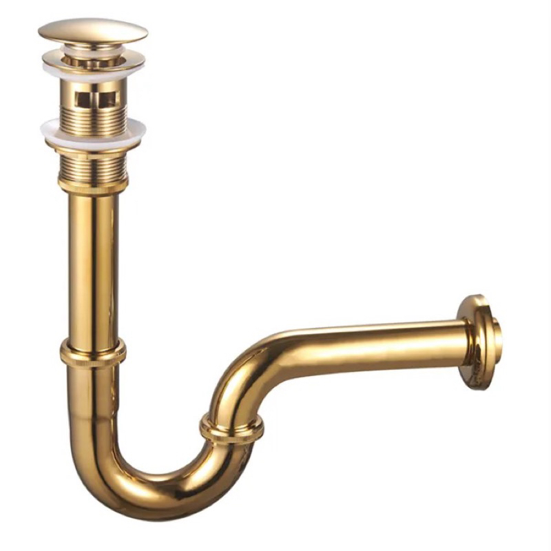 P TRAP BASIN Chiffon Sink Hole OVERFLOW Brass JUMBO GOLD | Shopee Malaysia