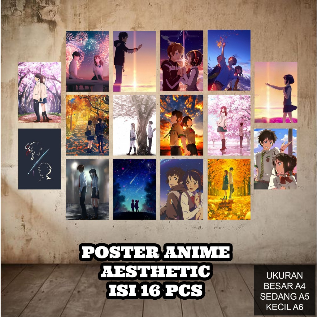 Cartoon Anime Theme Wall Poster Size A4 A5 A6 | Contains 16 PCS ...
