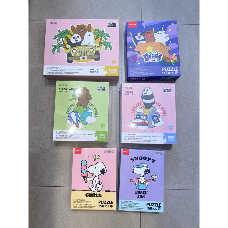 Miniso puzzle / we bare bears puzzle / snoopy puzzle / miniso toy ...