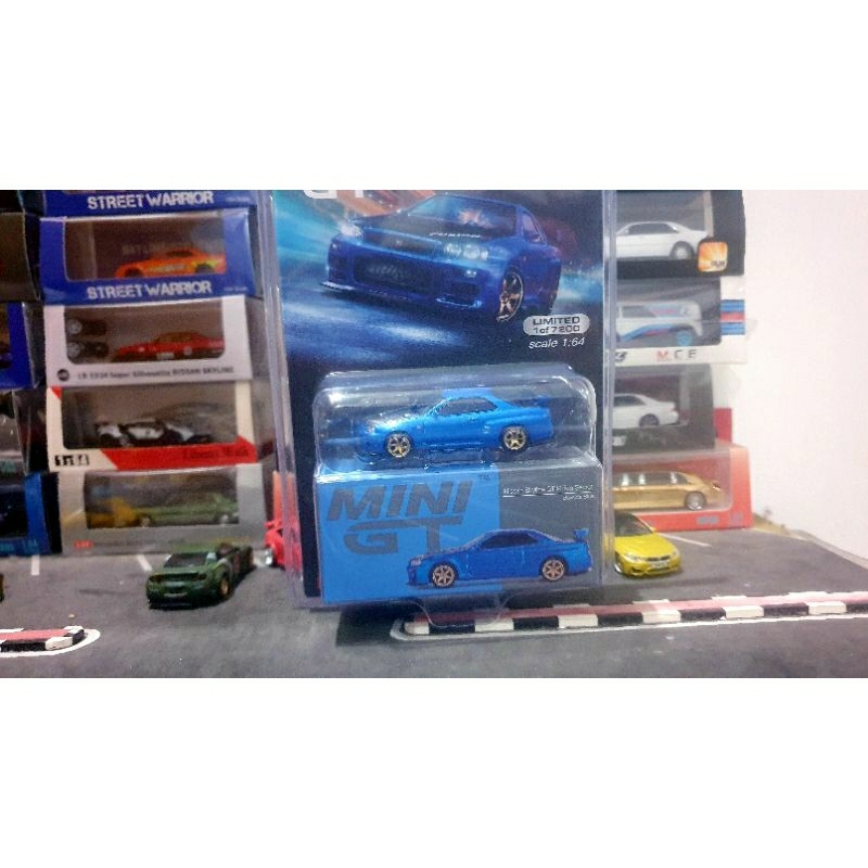 Diecast Mini Gt Nissan Skyline GTR R34 Top Secret Blue no 531 Blister ...