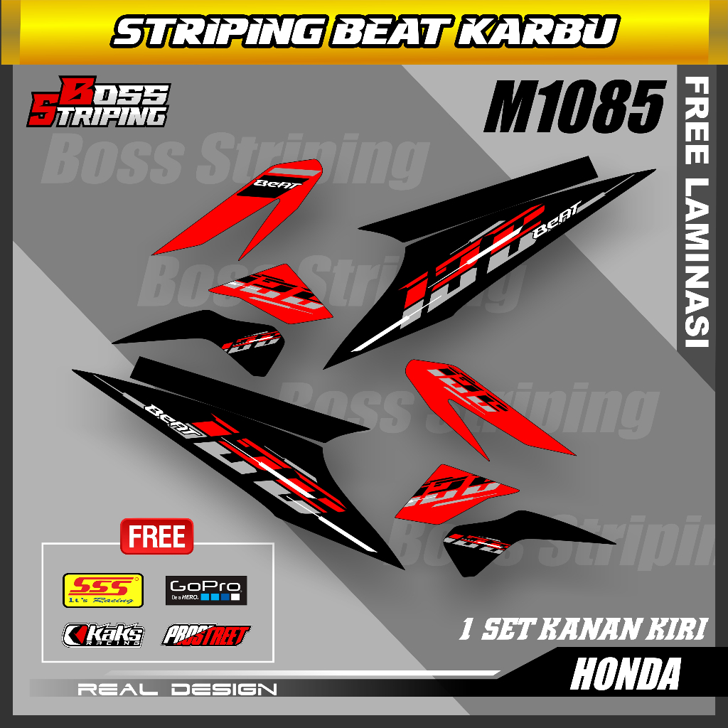 Striping Beat Carburetor Motif Vietnam Style Sticker Sticker Motorcycle ...