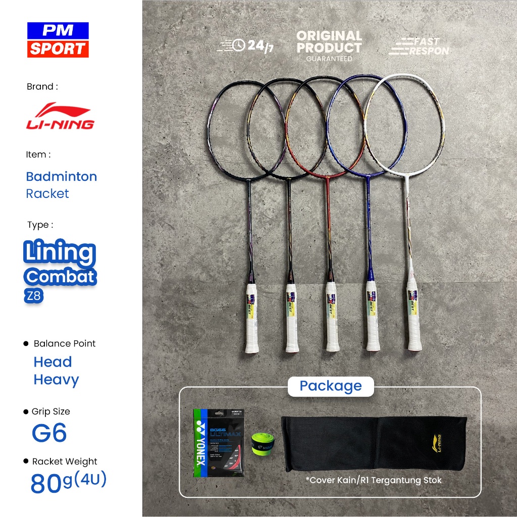 Lining COMBAT Z8 - 80G 4U ORIGINAL BADMINTON / BADMINTON RACKETS ...
