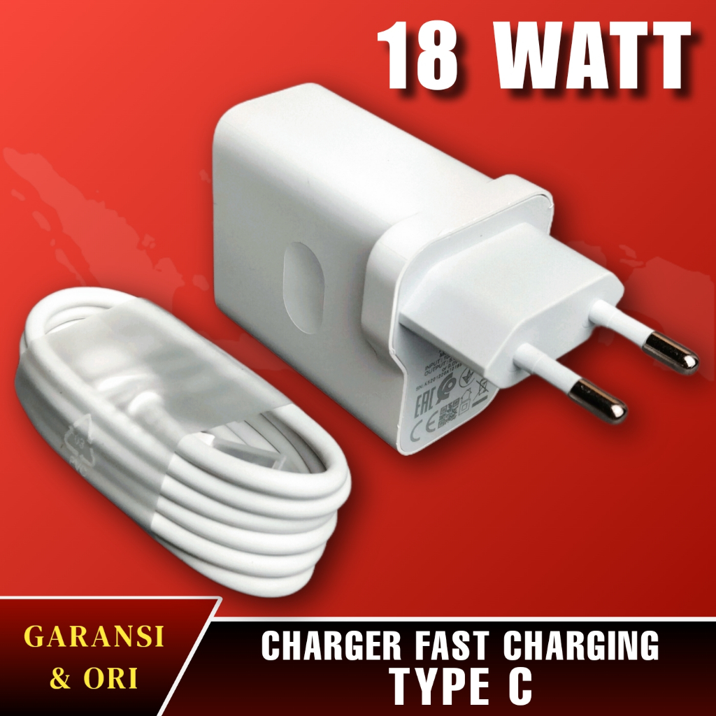 Charger OPPO A52 A92 USB Type C 18W FAST CHARGING 100% ORIGINAL 18watt ...