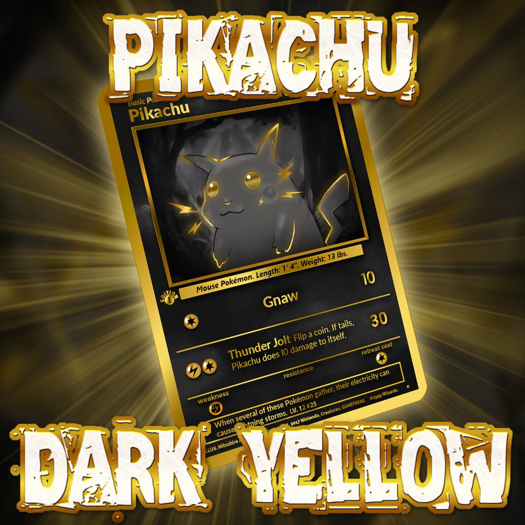Pokemon TCG RAINBOW HOLOGRAM Card SPECIAL DARK YELLOW PIKACHU | Shopee ...