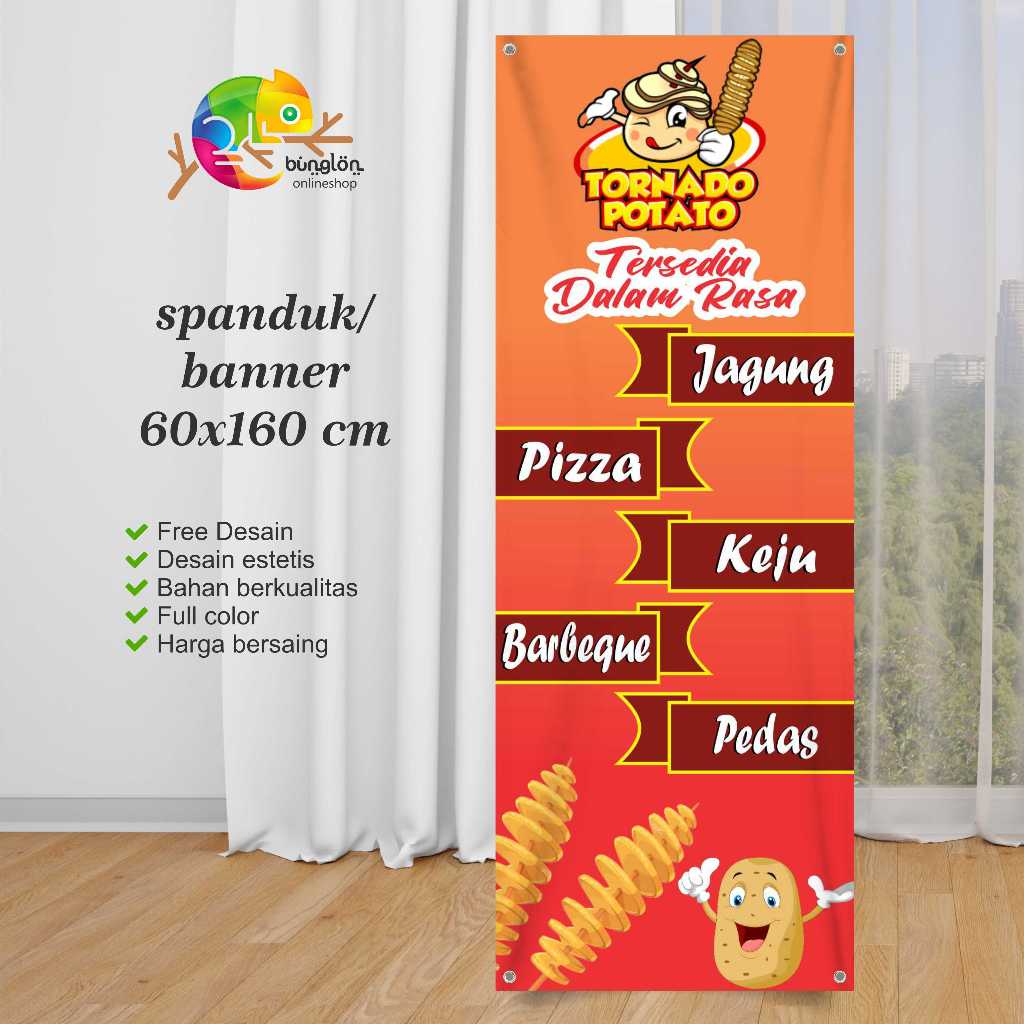 60x160 Tornado Potato Banner Custom Design | Shopee Malaysia