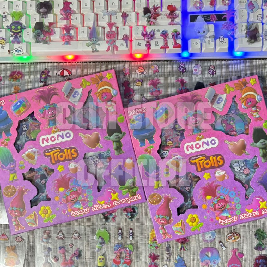 Sticker Nono Trolls Momo Cute Sticker Viral Aesthetic Contents 100 ...