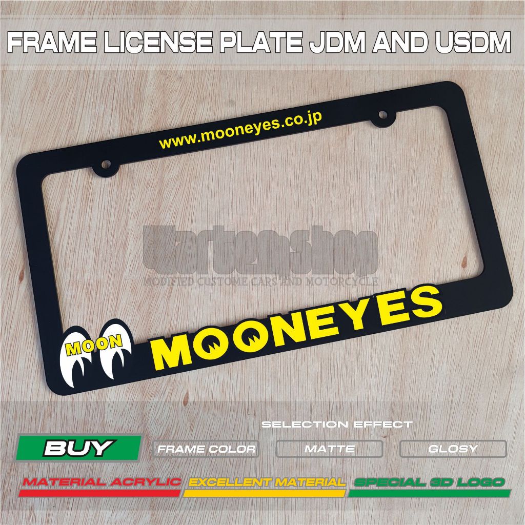 JDM AND USDM MOON EYES CAR PLATE FRAME | Shopee Malaysia