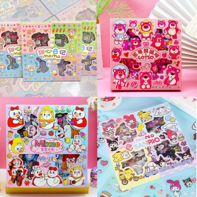 Mixue Rainbow Stickers momo sanrio doraemon blackpink bts barbie ...