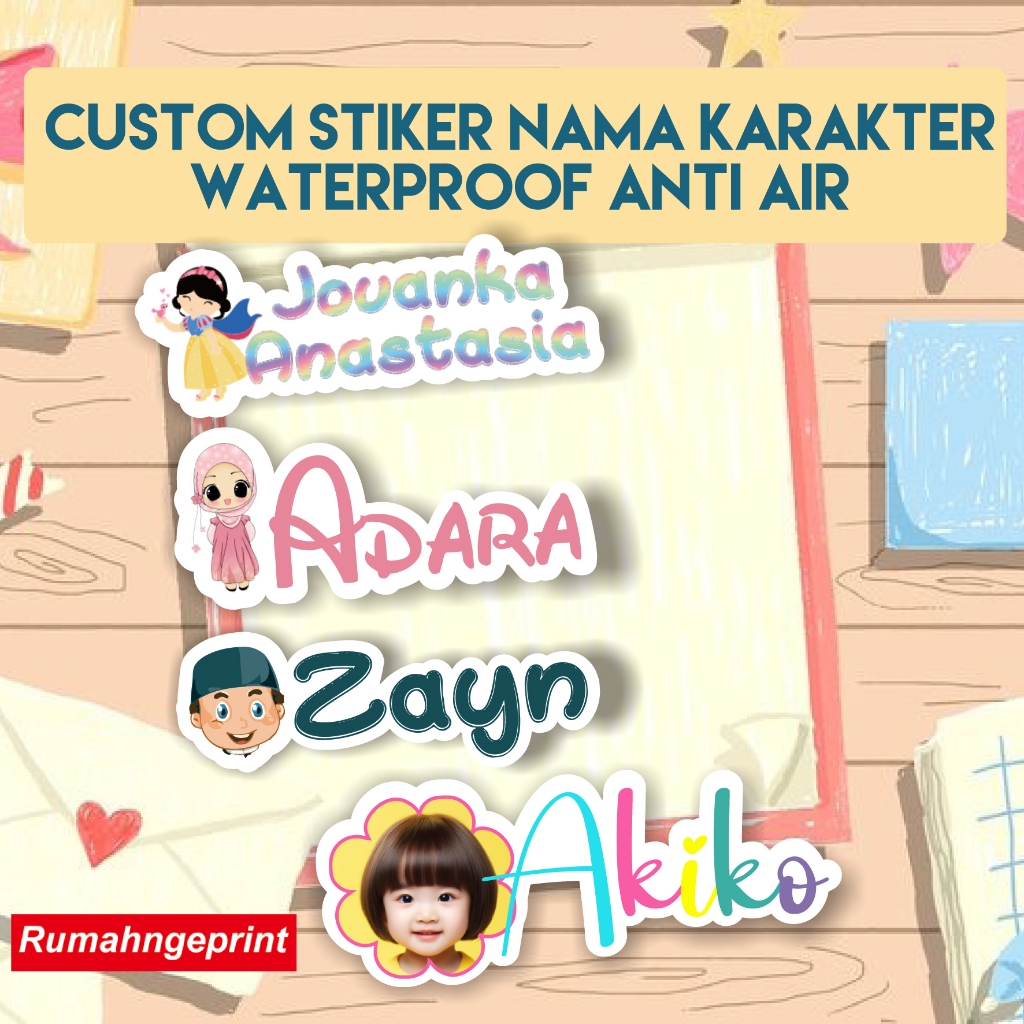 Custom Character Name Sticker Waterproof Waterproof | Shopee Malaysia