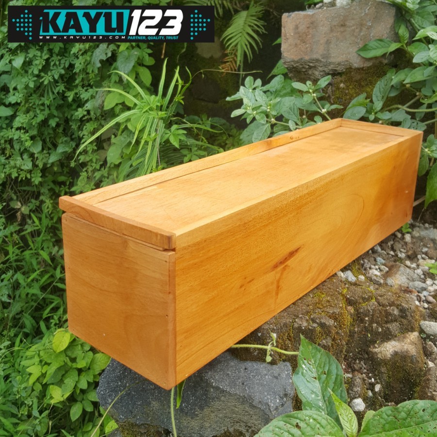 KAYU Wooden Box 100x15x15 cm Wooden Box Tray Multi-Purpose Storage Box | Shopee Malaysia