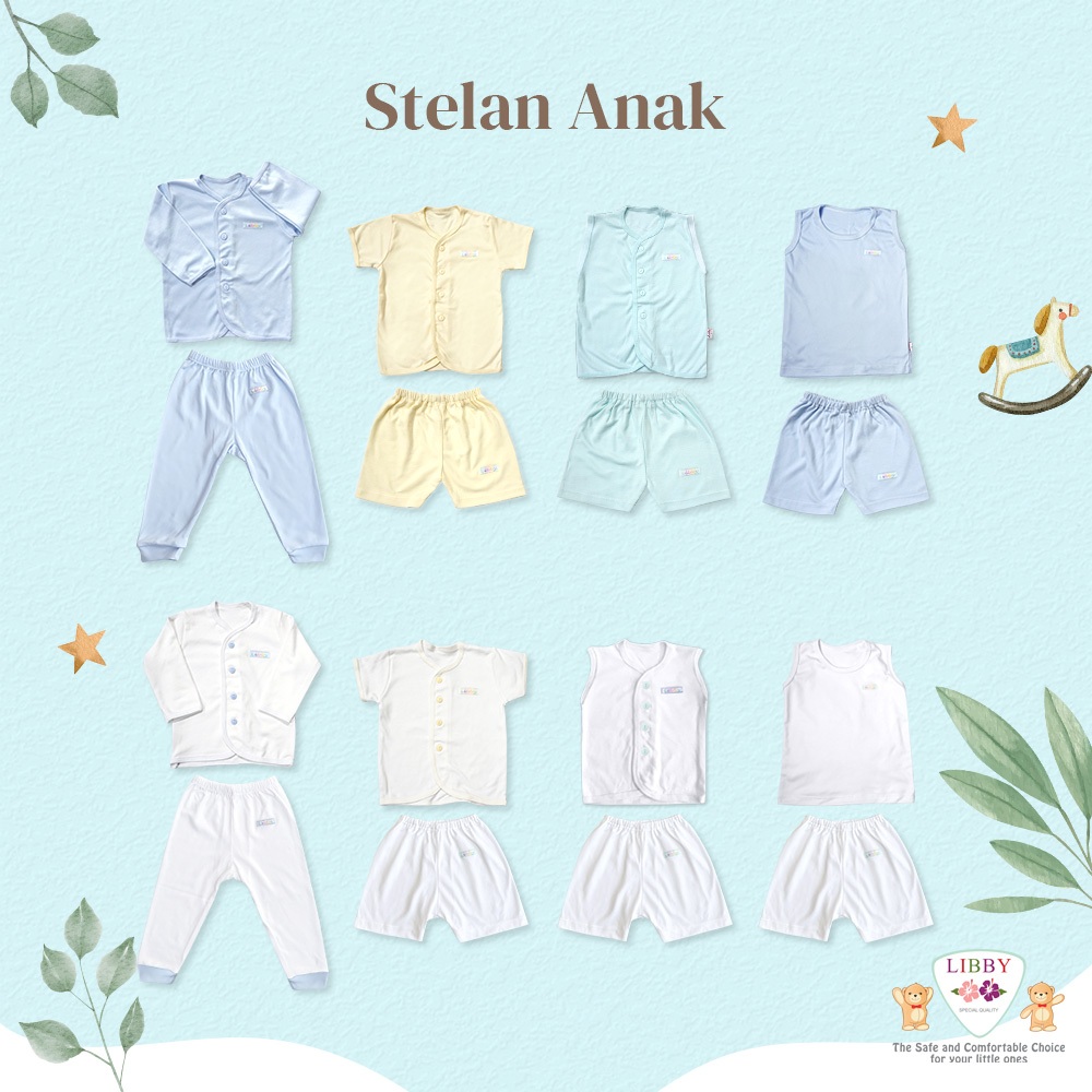 LIBBY Children's Button Clothes Set-Unisex Plain Color (1 Set) | Shopee ...