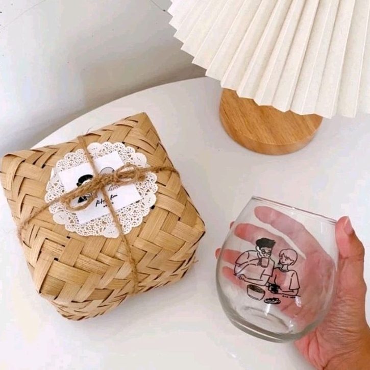 A pair of 9x9 Natural Bamboo Baskets | Shopee Malaysia