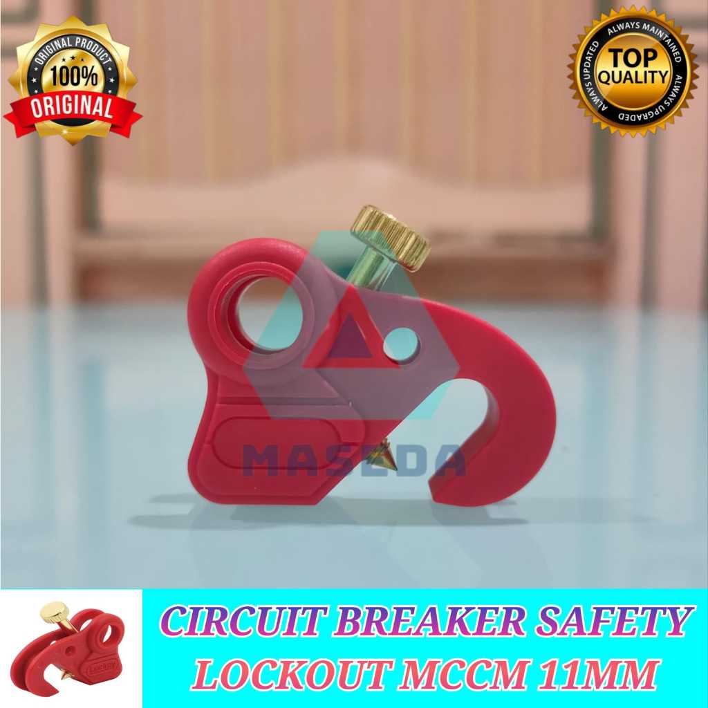 MERAH Circuit Breaker Safety Lockout Mccb 11mm LOTO Red Lock Mccb clamp ...