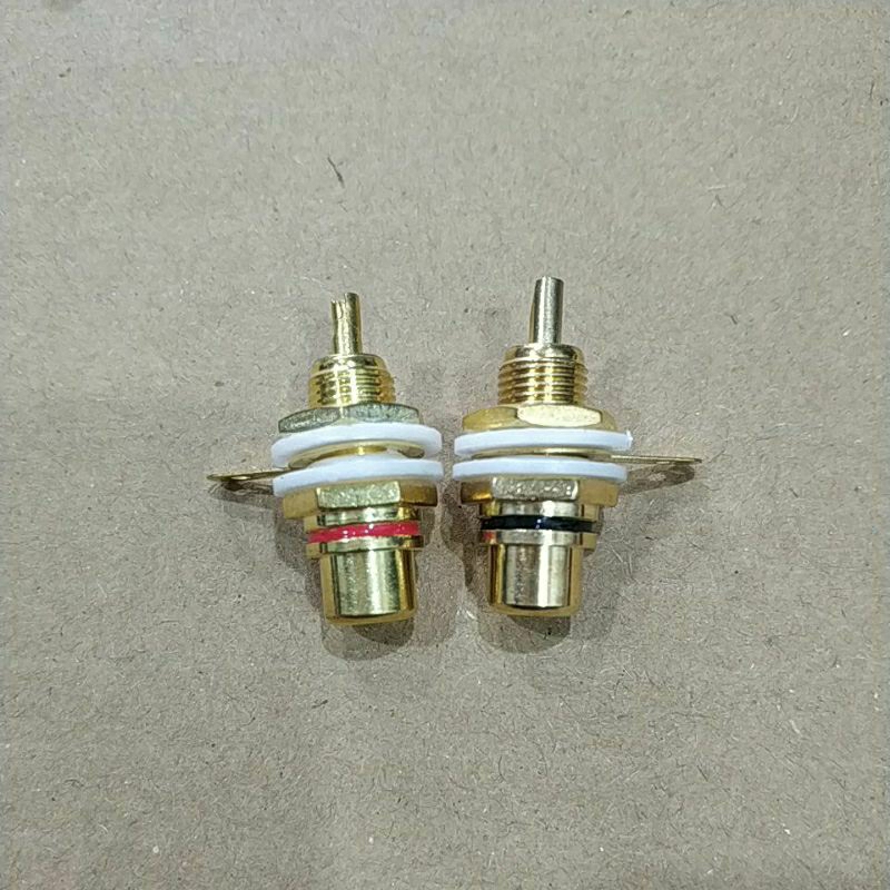 MERAH HITAM Pair Of RCA gold Sockets/RCA gold Sockets (Red+Black ...