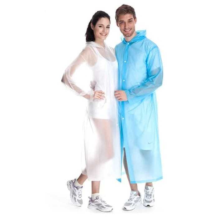 Jm Plain PEVA Raincoat Korean Raincot Overalls Plain Thick Poncho ...
