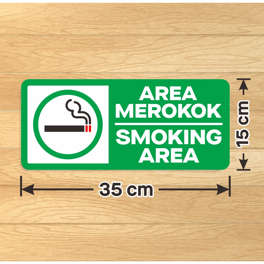 Vinyl Sign Sticker Smoking Area Sticker Smoking Area 23 x 10 cm ...