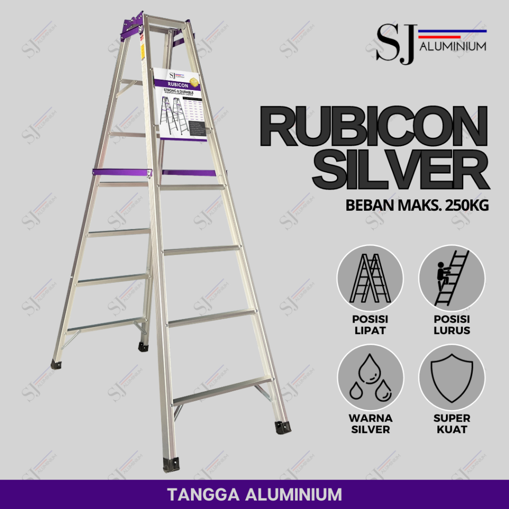 Rubicon Silver - Folding Aluminum Ladder Silver Jumbo Aluminum Ladder ...