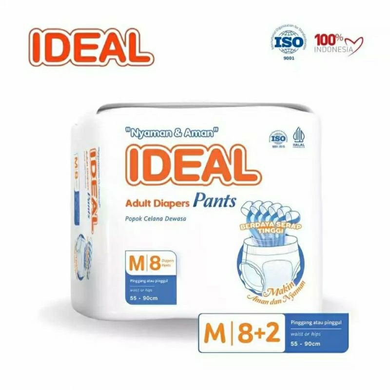 Ideal Adult Diapers Pants Adult Diapers Pants M contains 8+2pcs ...
