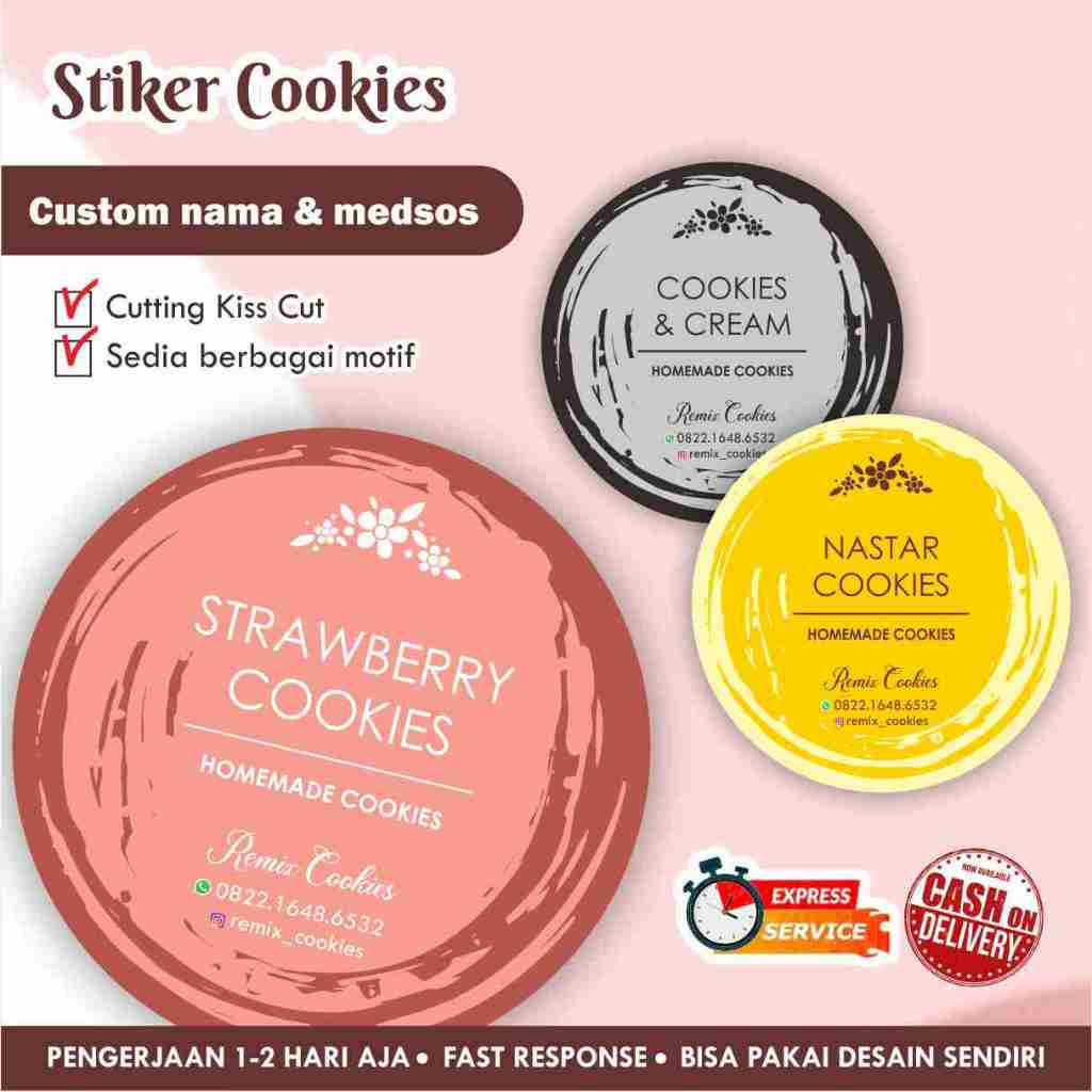 Round cromo Cookies Name Stickers/Food Packaging Stickers/Food Labels ...