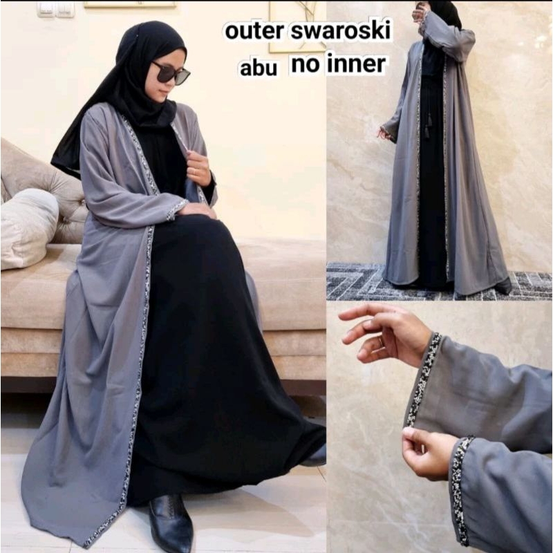 Abaya Dubai Arabic Gamis Chiffon Dress Fashion Muslim Outer Chiffon ...
