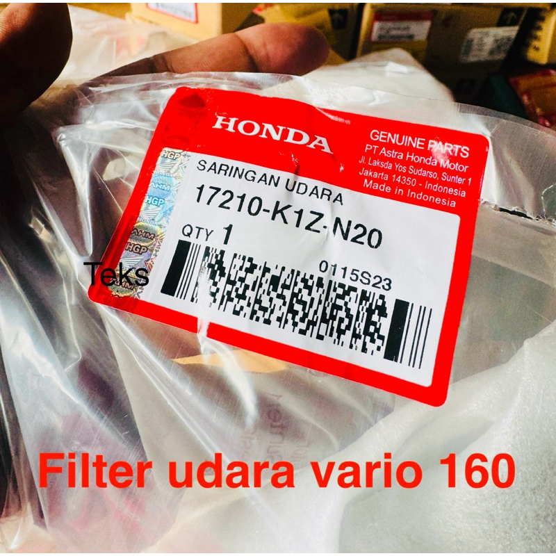 AHM K1Z Honda Vario 160 Air Filter Filter Ori AHM' 17210-K1Z-N20 ...