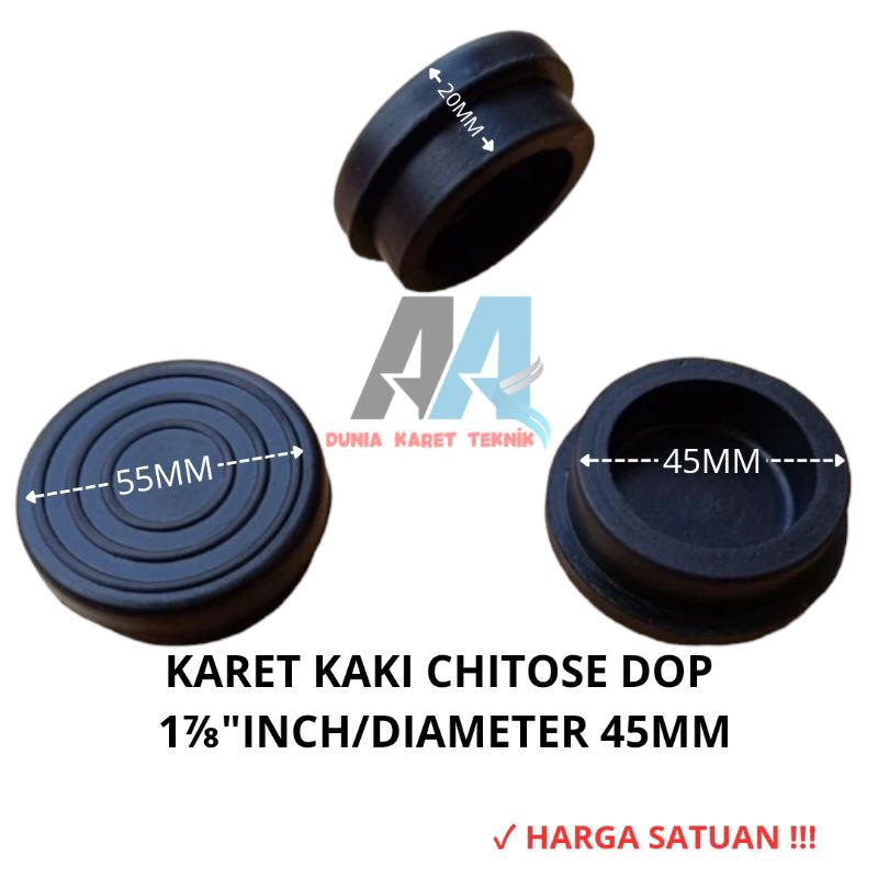 17⁄8" Inch Semi Dop Leg Rubber Hole Diameter 45mm. Rubber Table Legs ...